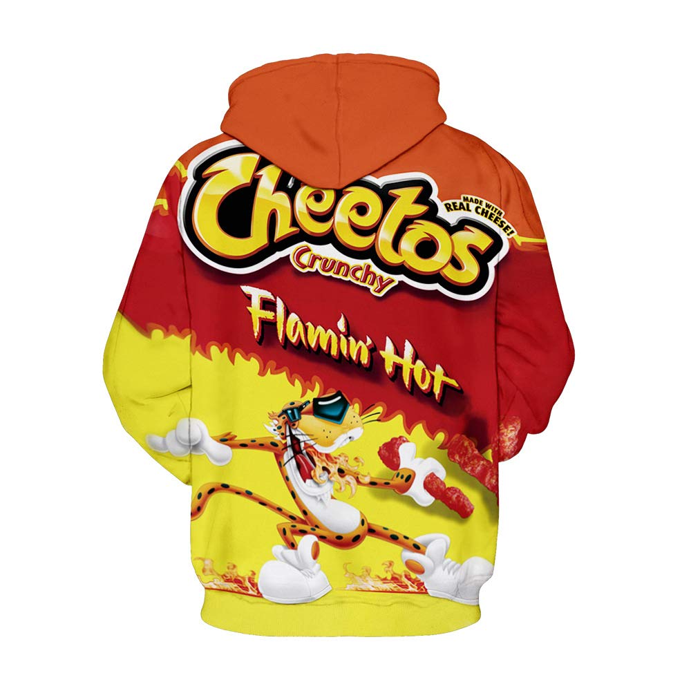 jiazery QZ Men's Novelty Cheetos Hoodie Realistic 3D Print Pullover Unisex Casual Long Sleeve Sweatshirt (NewOne-L)