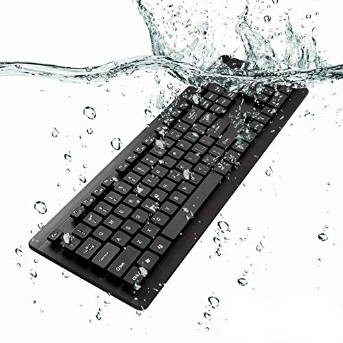BoxWave Keyboard Compatible with ASUS ROG Zephyrus G14 WQXGA Laptop (GA402RJ) - AquaProof USB Keyboard, Washable Waterproof Water Resistant USB Keyboard - Jet Black