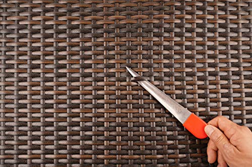 ODSK Repair and Replacement Kit for Cane Webbing Seats(Wicker + Weaving Tool),Plastic Wicker for Chair Recliner Coffee and Black Table Patio Furniture DIY Weaving or Repair-75m(250ft)