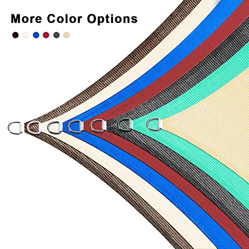 iCOVER Sun Shade Sail Canopy 16'5"x16'5"x16'5", 185GSM Fabric Permeable Pergolas Top Cover, for Outdoor Patio Lawn Garden Backyard Awning, Teal
