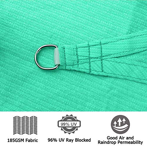 iCOVER Sun Shade Sail Canopy 16'5"x16'5"x16'5", 185GSM Fabric Permeable Pergolas Top Cover, for Outdoor Patio Lawn Garden Backyard Awning, Teal