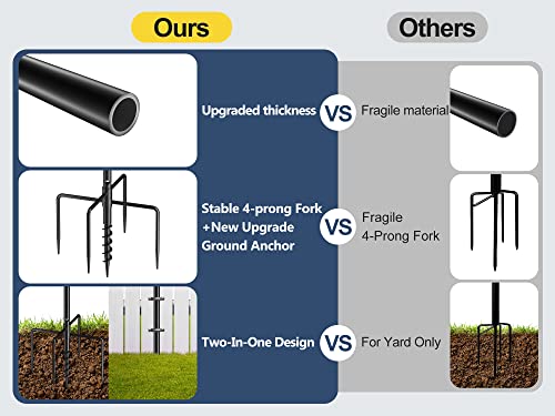 Flanagan String Light Poles 2-Pack,9FT Poles for Outdoor String Lights,Adjustable Metal Light Pole Stand, Spiral Sturdy Anchor for Patio, Garden, Backyard,Wedding Light Poles