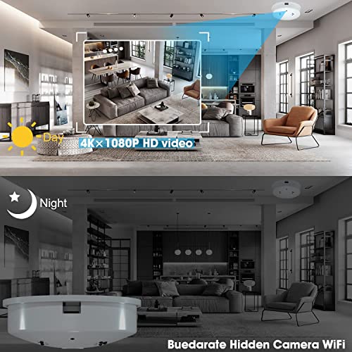 Hidden Camera Smoke Detector WiFi Spy Camera Hidden Cameras HD 1080P Wireless Small Nanny Cam with Night Vision and Motion Detection for Home Surveillance Security Cameras Indoor Wireless