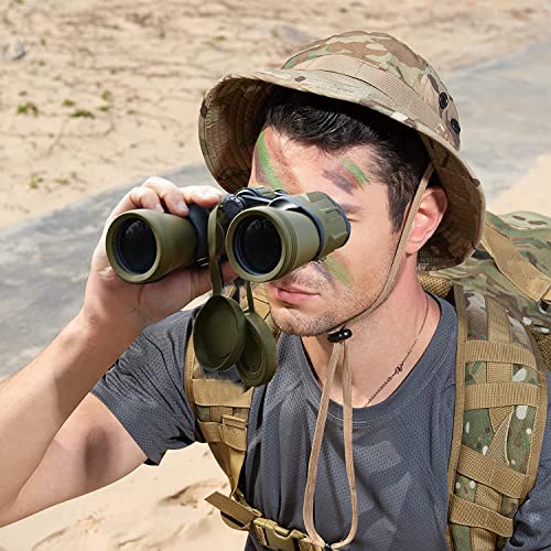 20x50 Military Binoculars for Adults with Smartphone Adapter - Compact Waterproof Tactical Binoculars for Bird Watching Hunting Hiking Concert Travel Theater with BAK4 Prism FMC Lens, Mud