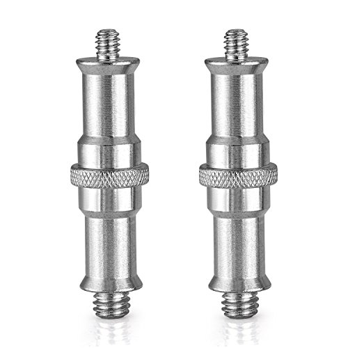 Neewer 2 Pieces Standard 1/4 to 3/8 inch Metal Male Convertor Threaded Screw Adapter Spigot Stud for Studio Light Stand, Hotshoe/Coldshoe Adapter, Ball Head, Wireless Flash Receiver, Trigger