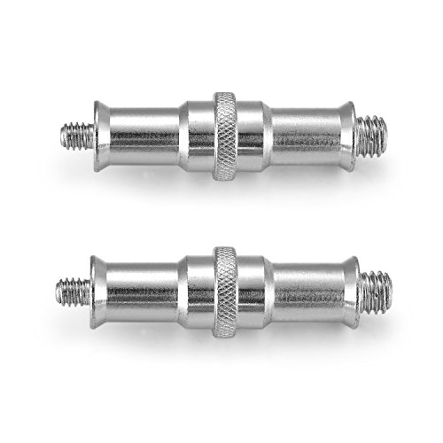Neewer 2 Pieces Standard 1/4 to 3/8 inch Metal Male Convertor Threaded Screw Adapter Spigot Stud for Studio Light Stand, Hotshoe/Coldshoe Adapter, Ball Head, Wireless Flash Receiver, Trigger