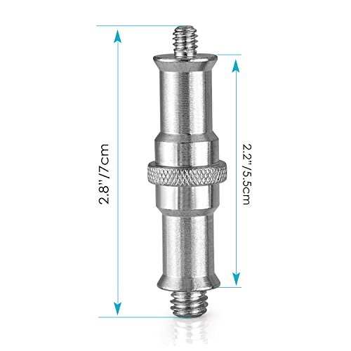 Neewer 2 Pieces Standard 1/4 to 3/8 inch Metal Male Convertor Threaded Screw Adapter Spigot Stud for Studio Light Stand, Hotshoe/Coldshoe Adapter, Ball Head, Wireless Flash Receiver, Trigger