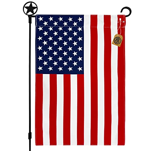 Salt and Palms American 4th of July Garden Flag Made in the USA Premium Poly Poplin Weather Resistant Double-Sided Fade Resistant Patriotic United States Stars and Stripes Perfect Decor for Outdoor Yard Porch Patio Lawn 12.5 x 19 Inches