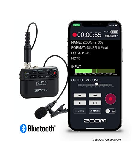 Zoom Digital Multitrack Recorder (F2-BT) & SanDisk 64GB Extreme microSDXC UHS-I Memory Card with Adapter - Up to 160MB/s, C10, U3, V30, 4K, A2, Micro SD - SDSQXA2-064G-GN6MA