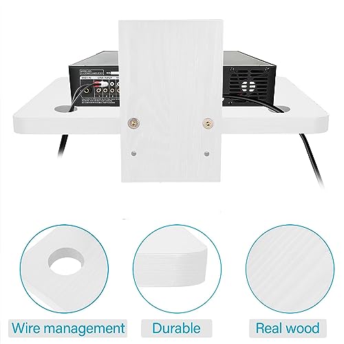 Siondoux Floating Entertainment Shelf - Wooden DVD & TV Shelf for Wall, Perfect for Projector, PS5, DVD Player, Game Console, Cable Box