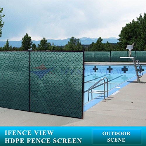 Ifenceview 4'x15' Green Fence Privacy Screen Fence Cover Shade Cloth Mesh Net Awning Canopy for Construction Site Yard Driveway Garden Pergolas Gazebos 165 GSM UV Protection