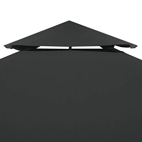 Garden Gazebo Top Cover Canopy Sun Shade Replacement Cover,Waterproof Pavilion Outdoor Events, Gazebo Cover Canopy Replacement 9.14 oz/yd (Dark Gray) 10'x10'