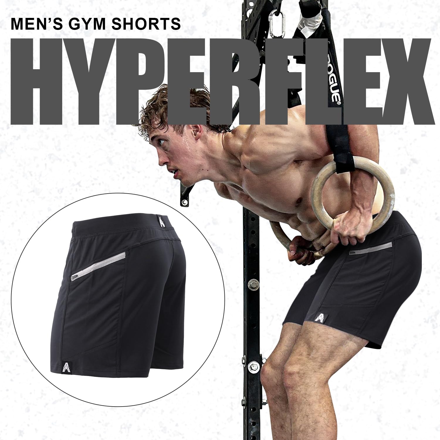 Anthem Athletics Hyperflex 5 Inch Men's Workout Shorts - Zipper Pocket Short for Running, Athletic & Gym Training - Black Onyx G2 - Small