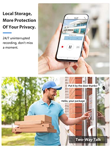 2K Security Camera, PTZ 355°View 3MP Security System 2.4GHZ WiFi Security Cameras Outdoor with Color Night Vision, Motion Detection and Alarm, IP66 Waterproof, 2-Way Talk, 24/7 SD Storage