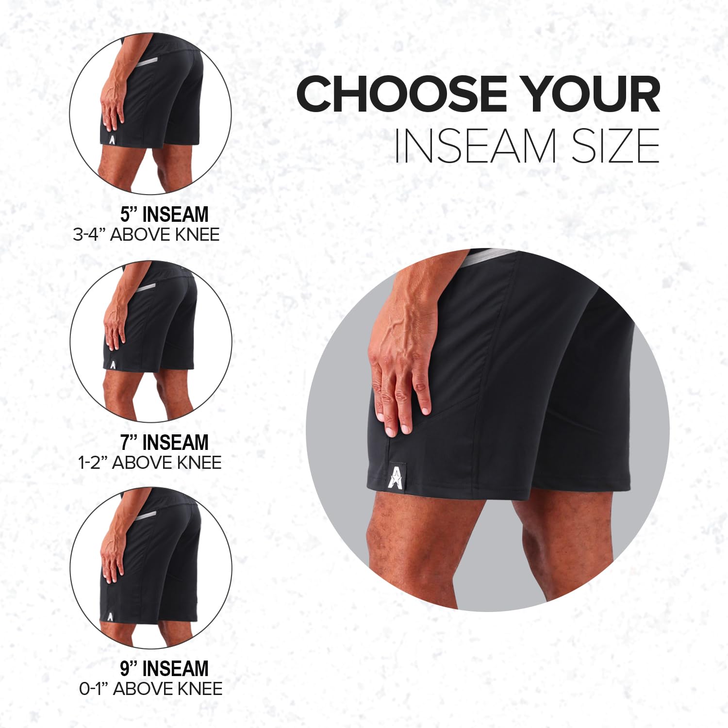 Anthem Athletics Hyperflex 5 Inch Men's Workout Shorts - Zipper Pocket Short for Running, Athletic & Gym Training - Black Onyx G2 - Small