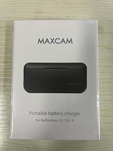 MAXCAM Power Triple Battery Charger for GoPro HERO11/HERO10/HERO9 Enduro Battery Black