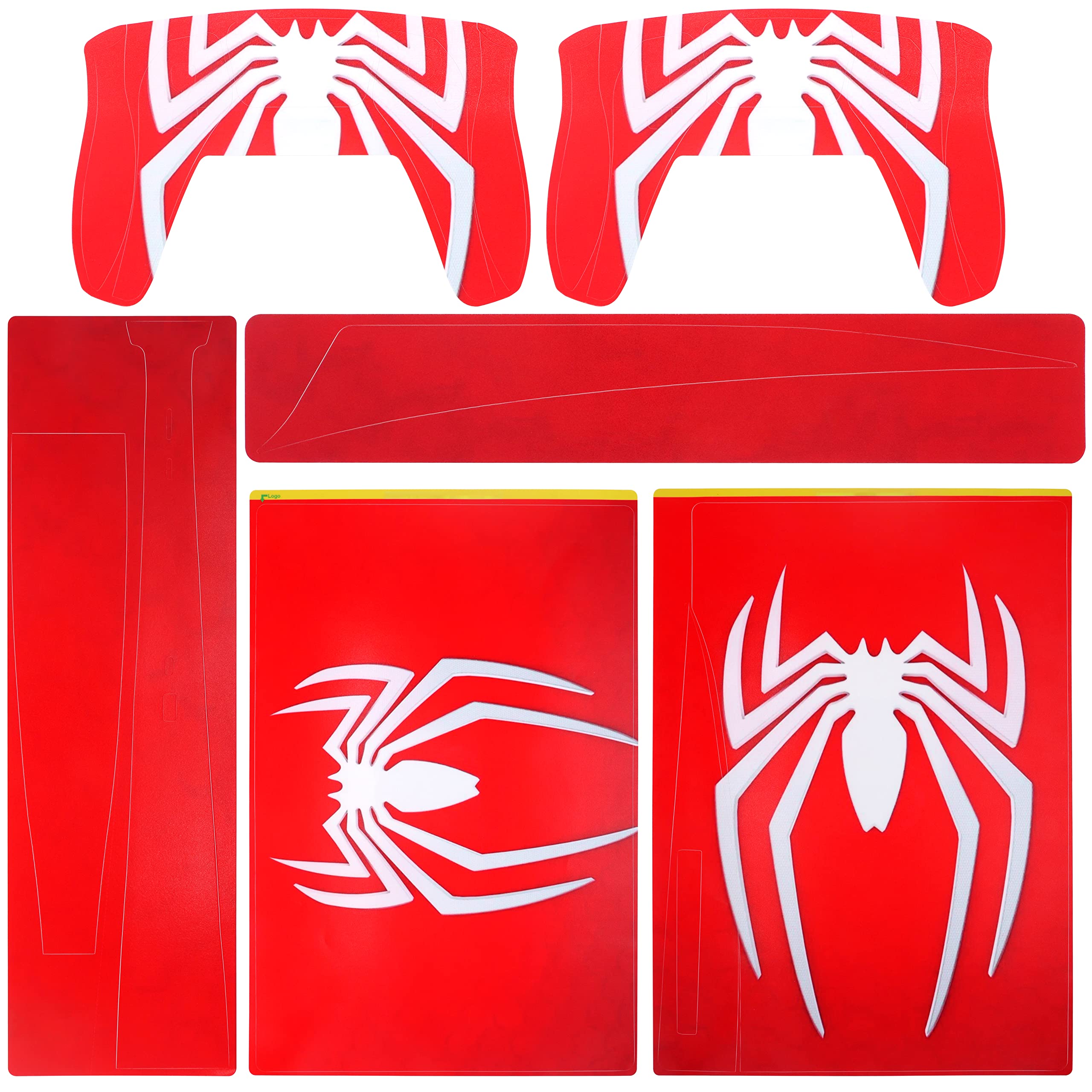 TeKX Compatible with PS5 Console Skin and Controller Skins Set, Skin Wrap Decal Sticker Digital Edition, Spider Decal Kit (Digital Edition)