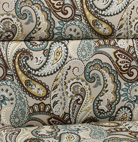 Pillow Perfect 537078 Outdoor/Indoor Tamara Paisley Quartz Round Corner Chair Cushion, 40.5" x 21", Blue
