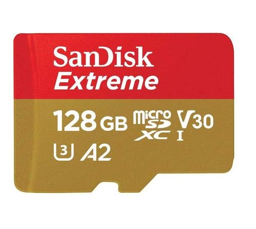 SanDisk Extreme 128GB Micro SD Memory Card for GoPro Works with GoPro Hero 9 Black Camera UHS-1 U3 / V30 A2 4K Class 10 (SDSQXA1-128G-GN6MN) Bundle with 1 Everything But Stromboli MicroSD Card Reader