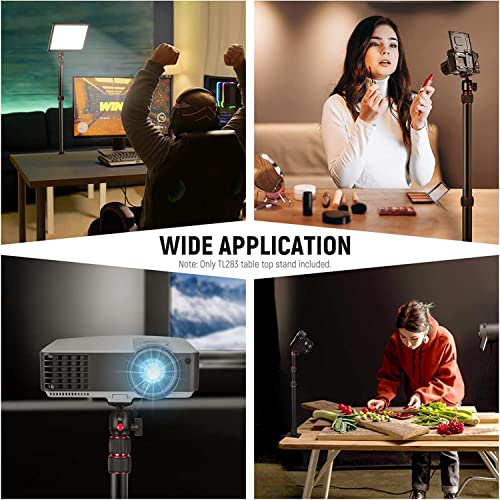 NEEWER Extendable Camera Desk Mount with 1/4" Ball Head, 17β-40β Adjustable Table Light Stand with 1/4" Screw Adapter and C Clamp for DSLR Camera, Ring Light, Live Stream, Vlog, Max Load: 6.6lb/3kg