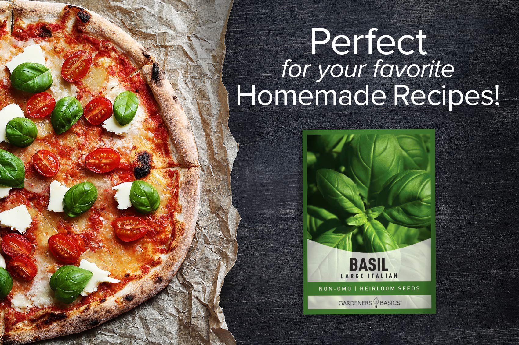 Basil Seeds for Planting (Large Leaf) Heirloom Non-GMO Herb Plant Seeds for Home Herb Garden Indoors, Outdoors, and Hydroponics by Gardeners Basics