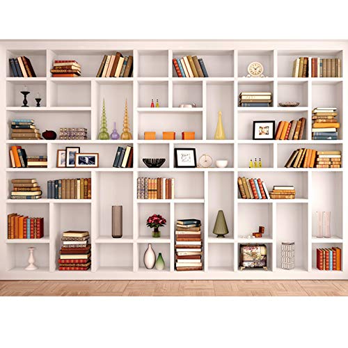 Maijoeyy 7x5ft White Bookshelf Backdrop Bookcase Backdrops Office Backdrop Video Conference Zoom Backdrop Home Office Decoration Zoom Backdrops for Photography