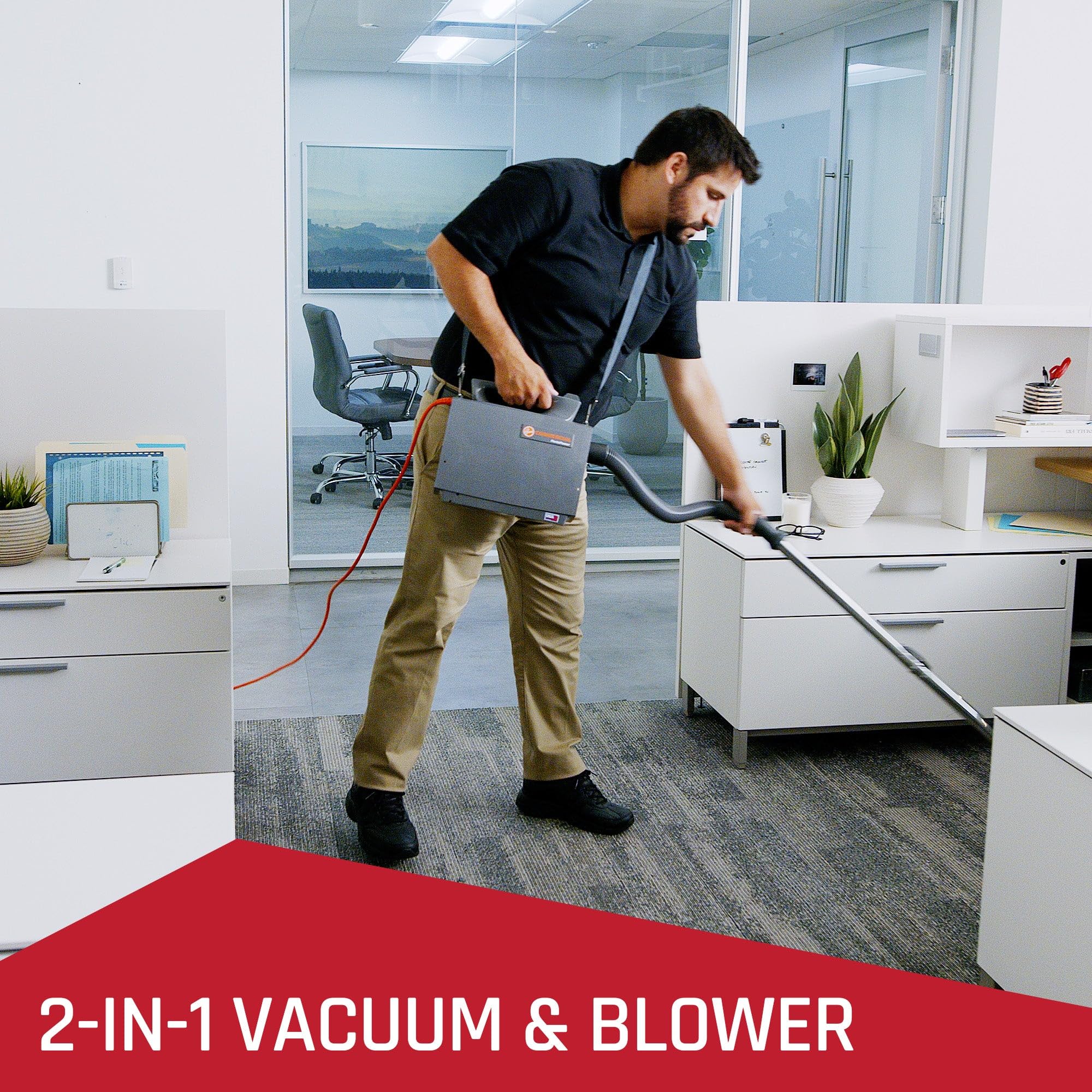 Hoover Commercial PORTAPOWER Lightweight Canister Vacuum Cleaner with Attachments, Portable Carriable Handheld Small Professional Grade Bagged, 8 Pounds, CH30000, Black