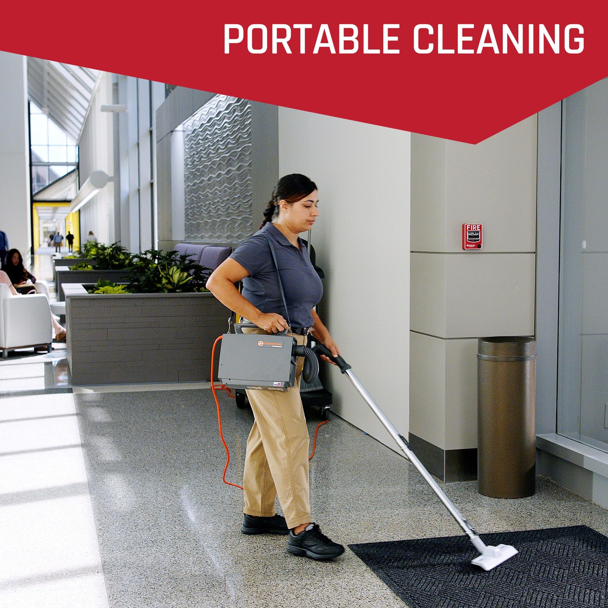 Hoover Commercial PORTAPOWER Lightweight Canister Vacuum Cleaner with Attachments, Portable Carriable Handheld Small Professional Grade Bagged, 8 Pounds, CH30000, Black