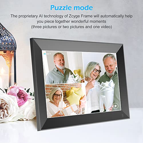Digital Photo Frame 10.1 inch, Electronic Picture Frame WiFi with APP, Smart Electric Video Photo Frame Slideshow with Email, 1280x800 IPS FHD Uploadable Digital Picture Frames Cloud Storage