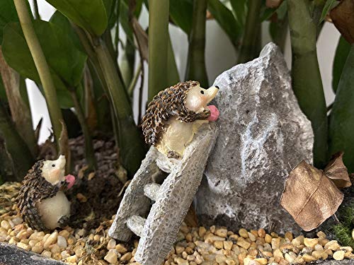 MUAMAX Miniatures Hedgehog Figurines Fairy Garden Hedgehog Accessories Suppliers Mini Hedgehog Animals Micro Landscape Bonsai Craft Decor Miniature Garden Ornaments