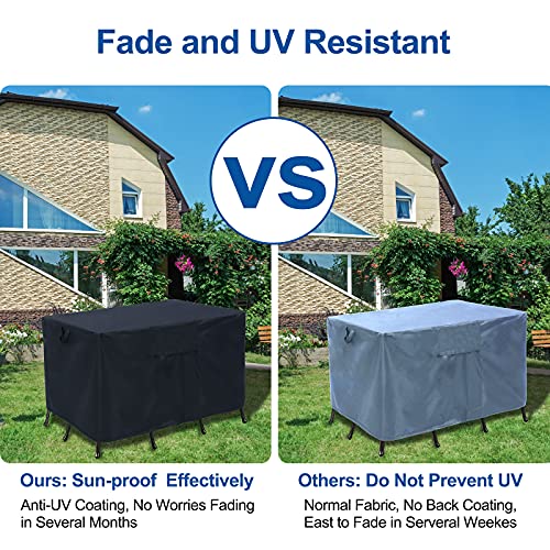 TIFILE | Patio Furniture Set Cover | Outdoor Sectional Sofa Set Covers | Rectangular/Square Patio Table Covers| Garden Table and Chair Set Covers Water Resistant Large -- 99" L x 82" W x 27.5" H