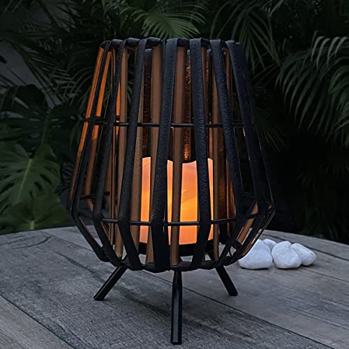 pearlstar Solar Candle Lantern Outdoor - Solar Lamp Decorative Waterproof LED Flickering Flameless Lights for Indoor Desk Patio Garden Pathway Yard