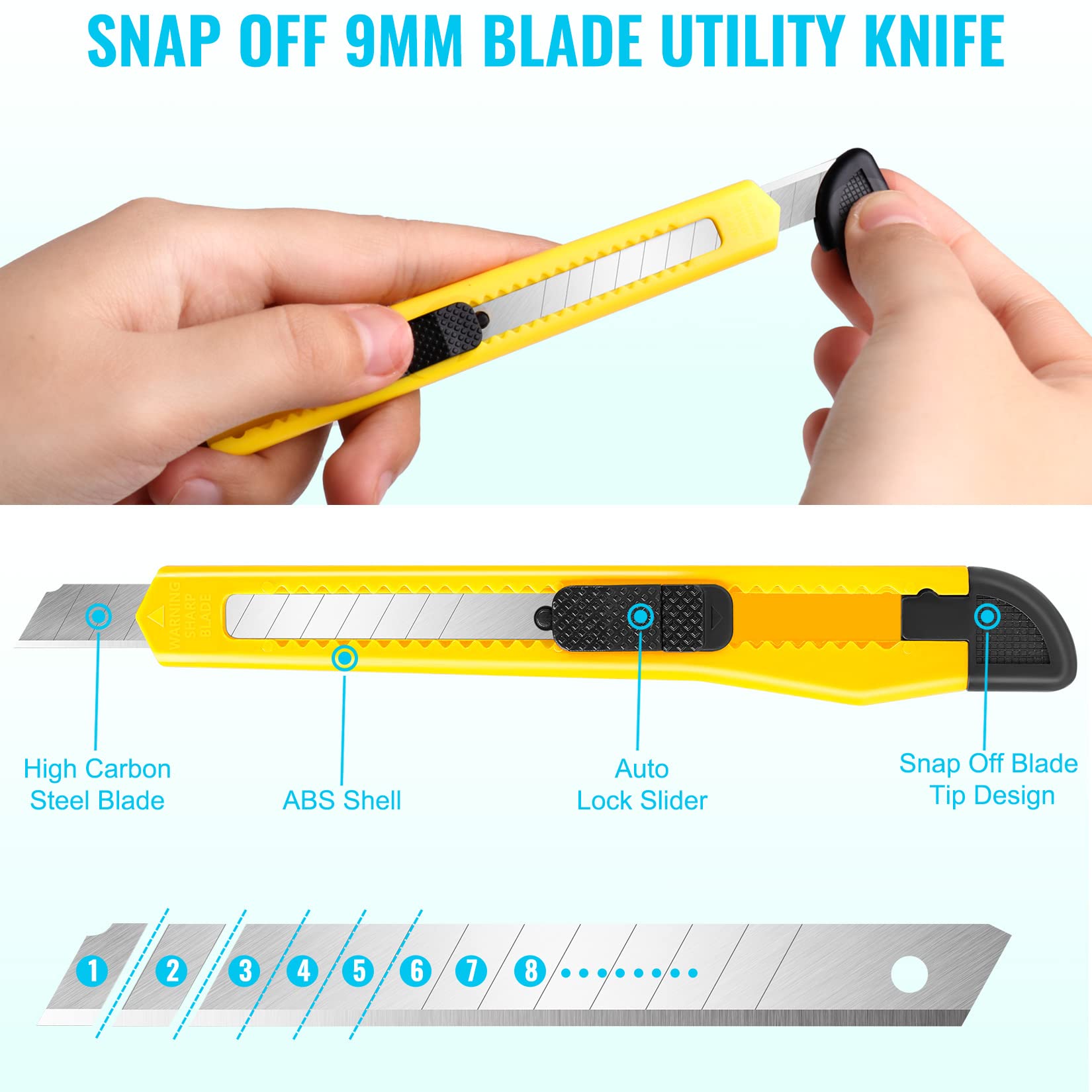 DIYSELF Exacto Knife Set, 2 Pcs Craft Knife with 40 Pcs Hobby Knife Replacement Blades, Hobby Knife Kit for Scrapbooking, Stencil, Fondant, Paper, Sharp Precision Knife for Art Carving