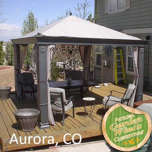 Garden Winds Replacement Canopy Top Cover for Tiverton Series 3 Gazebo - Riplock 350 - Cinnabar