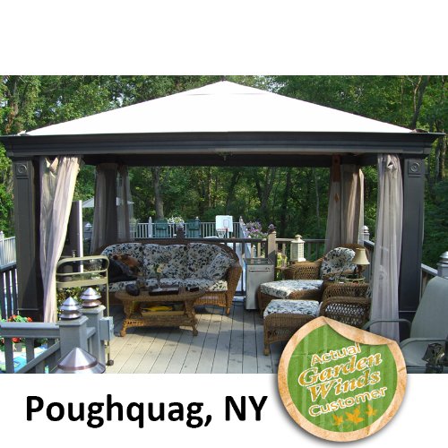 Garden Winds Replacement Canopy Top Cover for Tiverton Series 3 Gazebo - Riplock 350 - Cinnabar