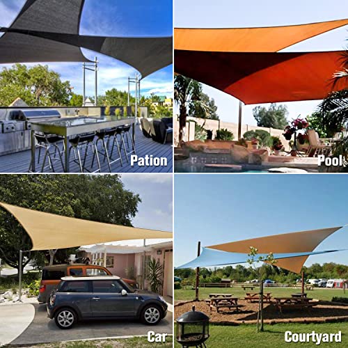 Amahut Sun Shade Sail 12'x12'x12' Triangle Shade Canopy Outdoor Sunshade UV Block Deck Awning Shade for Patio Backyard Garden,Light Grey
