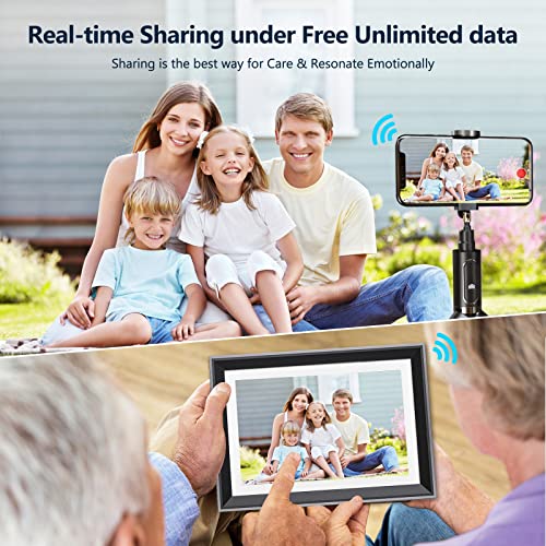 2023 Newest 10.1 Inch WiFi Digital Picture Frame 32GB Smart Photo Frame with Instant APP & Email Photo Transfer, Auto Rotation, Unlimited Cloud Data, Phone One-Button Control and Easy Set Up