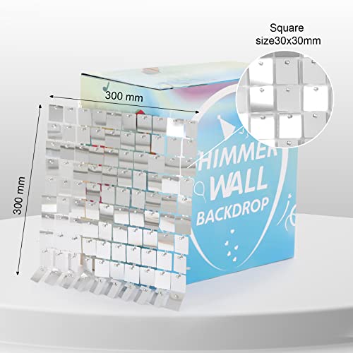 Shimmer Wall Backdrop Silver Backdrop 24 Panels Glitter Sequin Backdrop for Wedding Bridal Shower Birthday Decorations