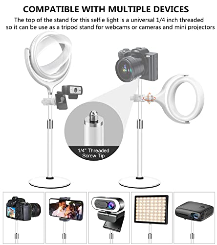 Video Conference Lighting Kit for Zoom Meeting, Desktop Ring Light with Stand for Laptop/Computer/Monitor/Webcam/iPhone, Selfie Circle Light for Zoom Calls/Online Virtual Meeting/Office Video Calls