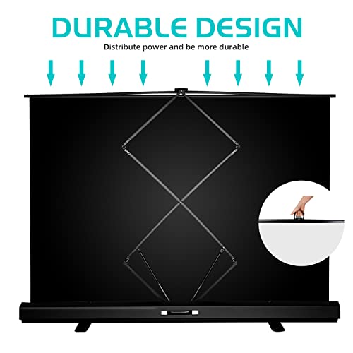 【Retractable Screen】 RAUBAY 78.7in x 74.8in Large Collapsible White Backdrop Portable Retractable Panel Photo Background with Stand for Video Conference, Photographic Studio, Streaming