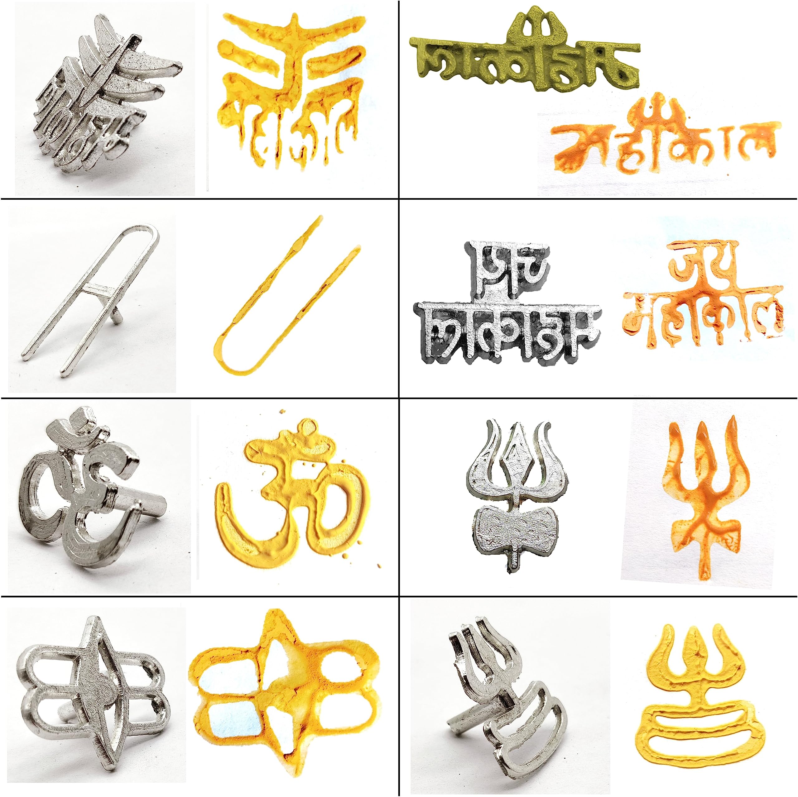 BRIJ HAAT Bhasm Vibhuti tika Tilak with Plate and 16 Types Metal tika Stamp Forehead (KSI.bhsm.50g+16stp)