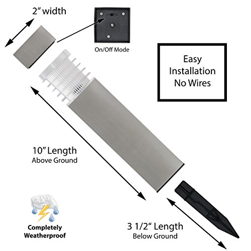 Morvat LED Solar Path Lights, Solar Walkway Lights Pathway Lights Solar Powered Solar Pathway Lights Yard Lights Outdoor Solar Powered Stainless Steel & Durable Plastic Waterproof, White Light, 8 Pack