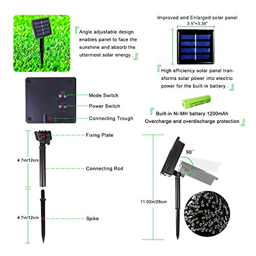 QINOL 2-Pack 400LED 72FT Solar String Lights Outdoor, Green Wire Solar Christmas , Waterproof 8 Modes Twinkle Lights for Xmas Tree Garden Decorations (Cool White)