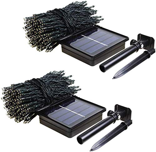 QINOL 2-Pack 400LED 72FT Solar String Lights Outdoor, Green Wire Solar Christmas , Waterproof 8 Modes Twinkle Lights for Xmas Tree Garden Decorations (Cool White)