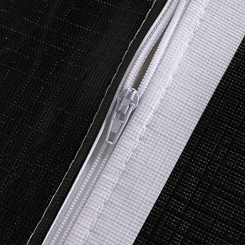 LUSHVIDA 100% PVC Outdoor Tablecloth with Umbrella Hole, Waterproof & Stain Resistant Vinyl Table Cloth for Spring Summer Patio Garden Tabletop Decor, Black/White Stripe, Rectangular 60x102 Inch