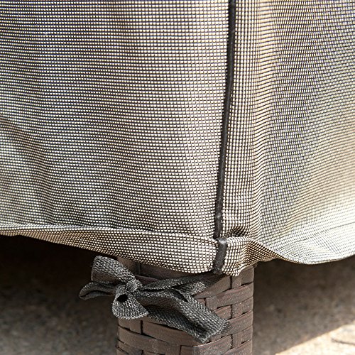 Budge P5A09PM1 English Garden Square Patio Table Cover Heavy Duty and Waterproof, Medium, Two-Tone Tan