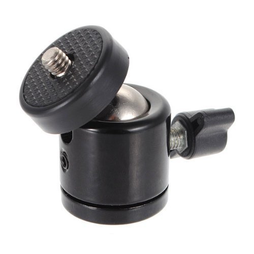 AKOAK 1/4" Swivel Mini Ball Head Screw Tripod Mount for DSLR Camera Camcorder Light Bracket, Pack of 1