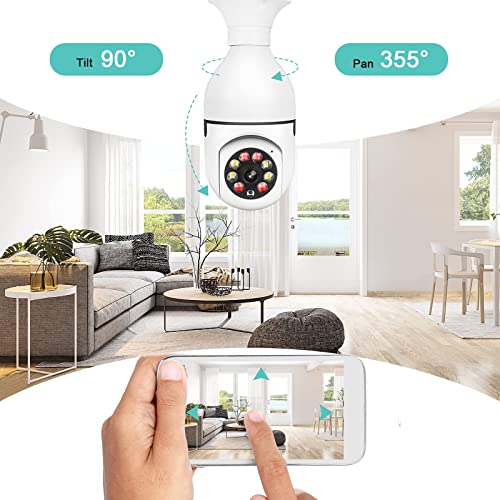 plencell Light Bulb Camera, 1080P Light Bulb Surveillance Camera, Wireless 2.4GHz WiFi Light Bulb Surveillance Camera, 360° Home Surveillance Camera Light Bulb,Can be Used Indoors and Outdoors