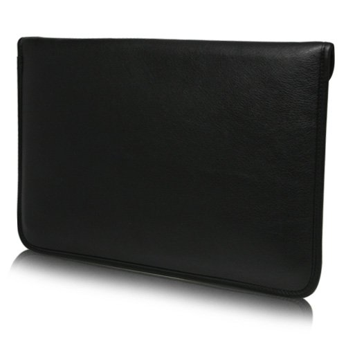 BoxWave Case Compatible with ASUS ROG Zephyrus G14 WQXGA Laptop (GA402RJ) - Elite Leather Messenger Pouch, Synthetic Leather Cover Case Envelope Design - Jet Black