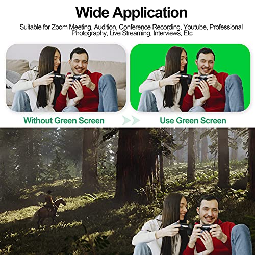 EMART Green Screen Backdrop with Stand, 5x7 ft Collapsible Greenscreen with Portable T-Shaped Background Support Kit, 5x8.5 ft Adjustable Stand for Streaming, Gaming, Zoom
